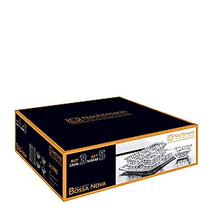 Nachtmann Bossa Nova Collections, 4 Piece Serving Set, Crystal Glass Serving Dishes for Cheese, Crackers, Fruits, and Appetizers, Platter, Square and Rectangular Bowls