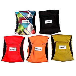 vecomfy Belly Bands for Male Dogs 5 Pack,Premium Black Mesh Lining Small Dog Belly Wrap Leakproof Washable Reusable Doggie Diapers,M