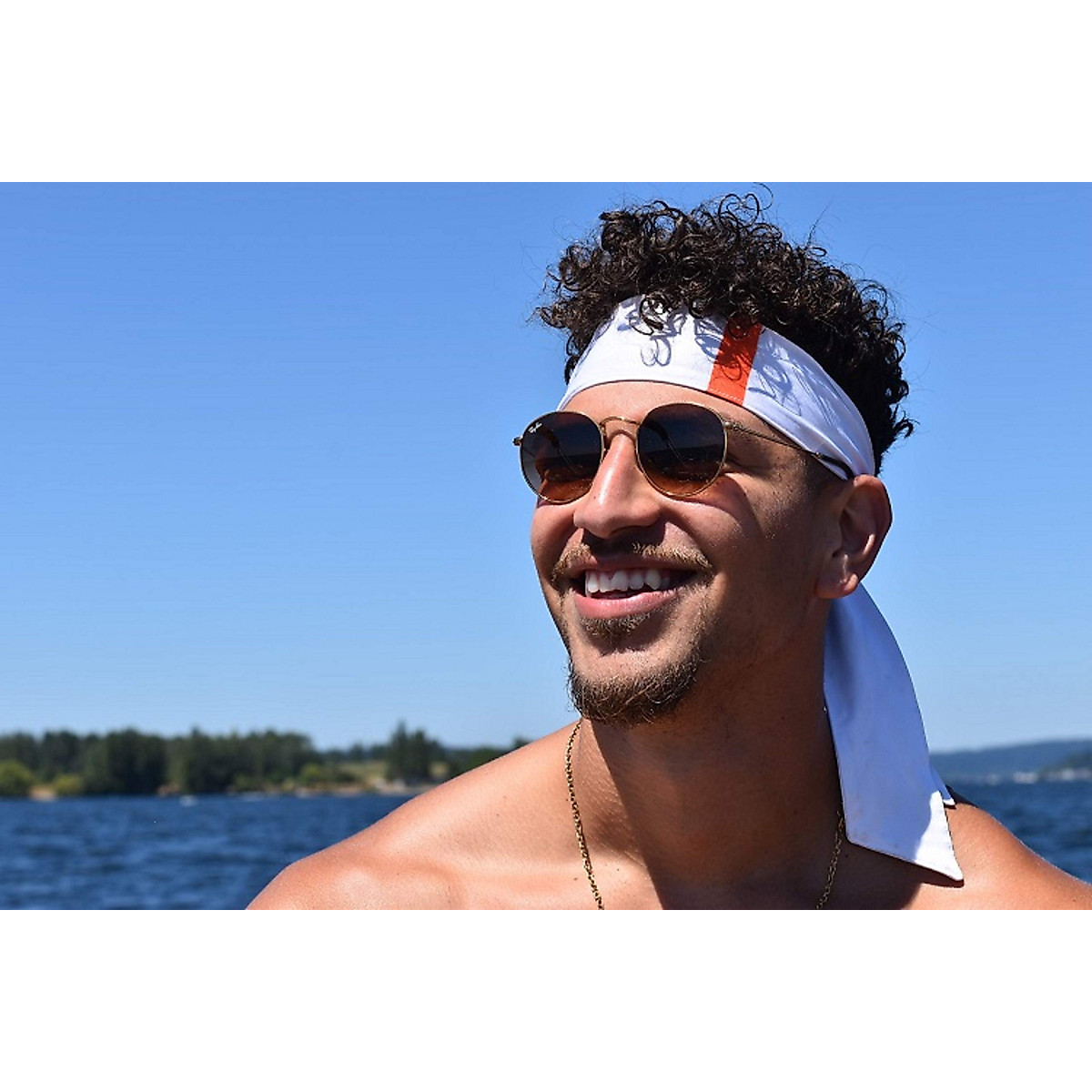 Teezy Sports and Fitness Headband for Men and Women, Workout, Running, Yoga, Gym, and Basketball - One Size Fits All, Breathable, Sweat Wicking, Light, All Hair Styles (ONWHITE)