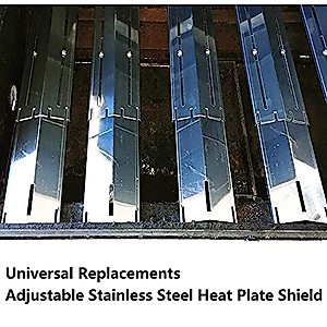 KEESHA Universal Heat Plates Tent Shield Grill Parts Stainless Steel Adjustable Burner Cover Flame Tamer for Nexgrill Parts Charbroil and Other Barbecue Gas Grill