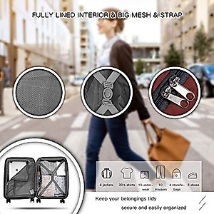 Verdi Luggage Set 3 Piece - Lightweight with USB Port Hardside Carry On Suitcase - Includes Expandable 20 Inch Carry on, 24In/TSA-Approved Lock 28In Checked Bag with 8-Wheel Rolling Spinner