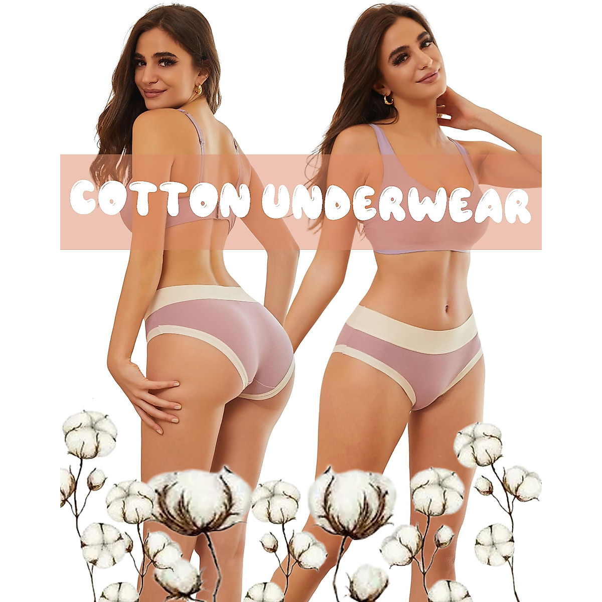 FINETOO Womens Cotton Underwear High Waisted Soft Stretch Cheeky Briefs Full Coverage Ladies Bikini Panties 6 Pack(6AM)