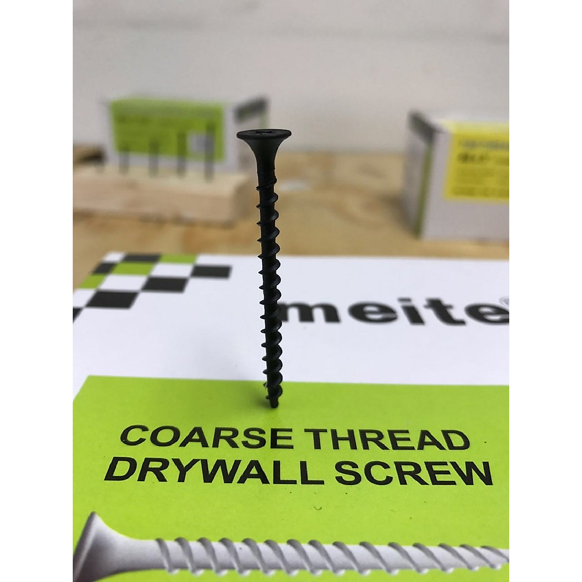 meite #6 Coarse Thread Drywall by 1-5/8-Inch Leg Length Screw with Bugle Head, 5 Pounds Black #DSC158M