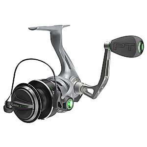 Quantum Energy S3 Spinning Fishing Reel, Size 25 Reel, Changeable Right- or Left-Hand Retrieve, Continuous Anti-Reverse Clutch, EVA Handle Knobs, 5.2:1 Gear Ratio, 8 + 1 Bearings, Silver/Black