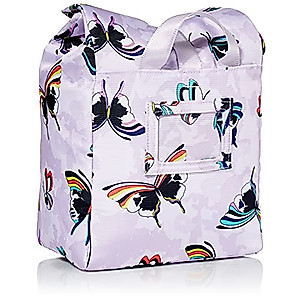 Vera Bradley Women's Recycled Lighten Up Reactive Lunch Tote Lunch Bag, Lavender Butterflies, One Size