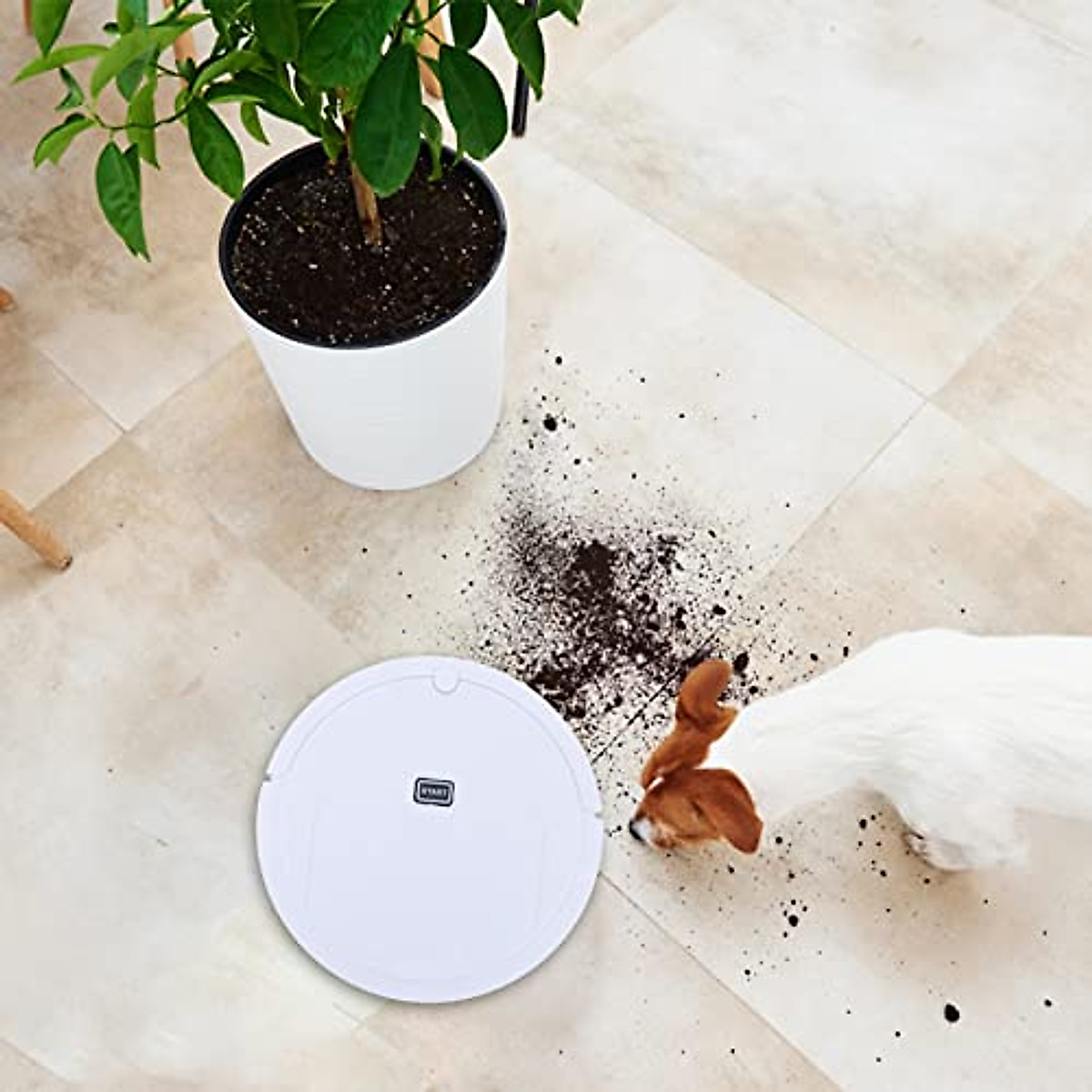 Robot Vacuum Cleaner Cleaning Robot Toy, Plastic Sweeping Robot Plaything Floor Sweep Toy Robot Toy for Kids Toddler Boys Girls （ White ）