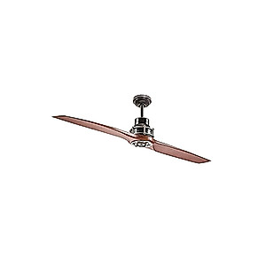 Kichler Lighting 56-in Satin Black with Antique Pewter Accents Downrod Mount Indoor Ceiling Fan with Remote (2-Blade)