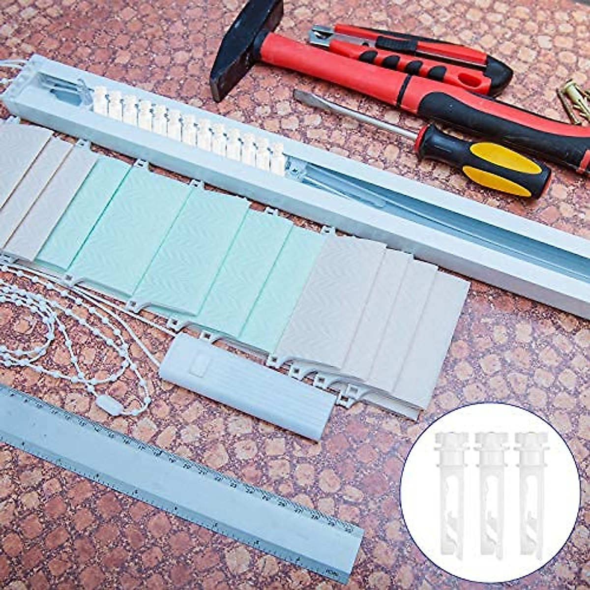 Vertical Blind Stem Replacement White Stems for Vertical Window Blind Vertical Blind Carrier Stem Vertical Blinds Curtain Accessories (40 Pieces)