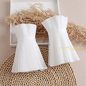 LoudSung False Sleeves Wrist Cuffs Floral Ruffle Layered Lace Cuff Detachable Fake Sleeves for Women Girls