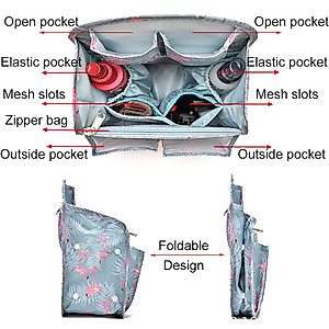 HOYOFO Mini Backpack Organizer Insert Small Shoulder Bag Divider for Rucksack Purse Lightweight Nylon, Light Blue