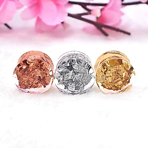 Jboyanpei 3Pairs /6pcs Shineing Metal Color Ear Gauges Tunnels and Plug Acrylic Ear Expander Studs Stretching Size 0g(8mm) to 150/127''(30mm)