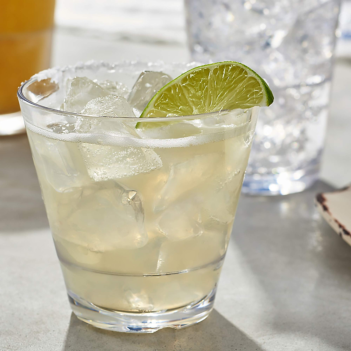 Drinique Unbreakable Caliber Double Rocks Whiskey Glass (Set of 4) 12oz Old Fashioned Whiskey Glasses - Stackable, Shatterproof, Dishwasher Safe - Clear