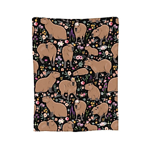 Putxubio Capybara Blanket Capybara Gifts Animal Lover Capybara Plush Birthday Decoration for Girls Boys Kids Blanket for Bedroom Couch Sofa Bedroom Camping Travel Women Men, 40"x50"