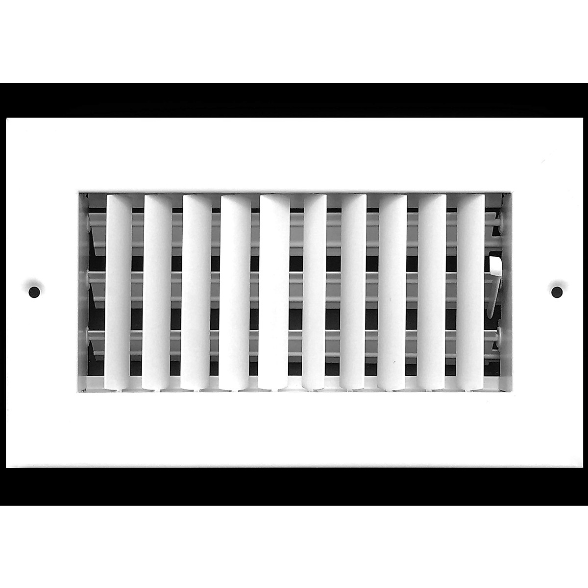 8"w x 4"h Adjustable AIR Supply Diffuser - HVAC Vent Cover Sidewall or Ceiling - Grille Register - High Airflow - White [Outer Dimensions: 9.75"w X 5.75"h]