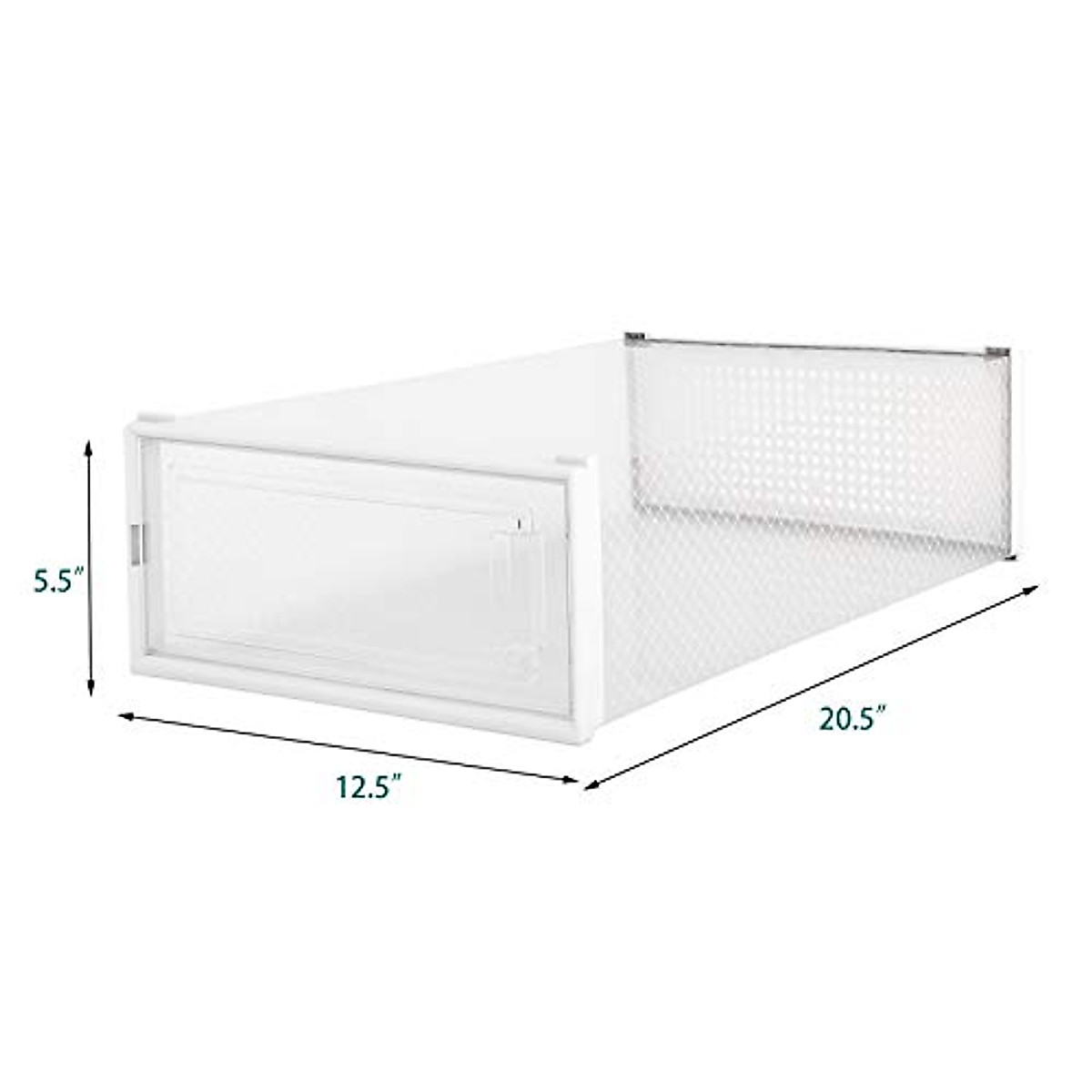 PARANTA 4-Piece Boot Shoe Storage Box, Stackable Clear Plastic Shoe Organizer, With Clear Door For Storing Women Shoes 20.5" x 12.5" x 5.5"