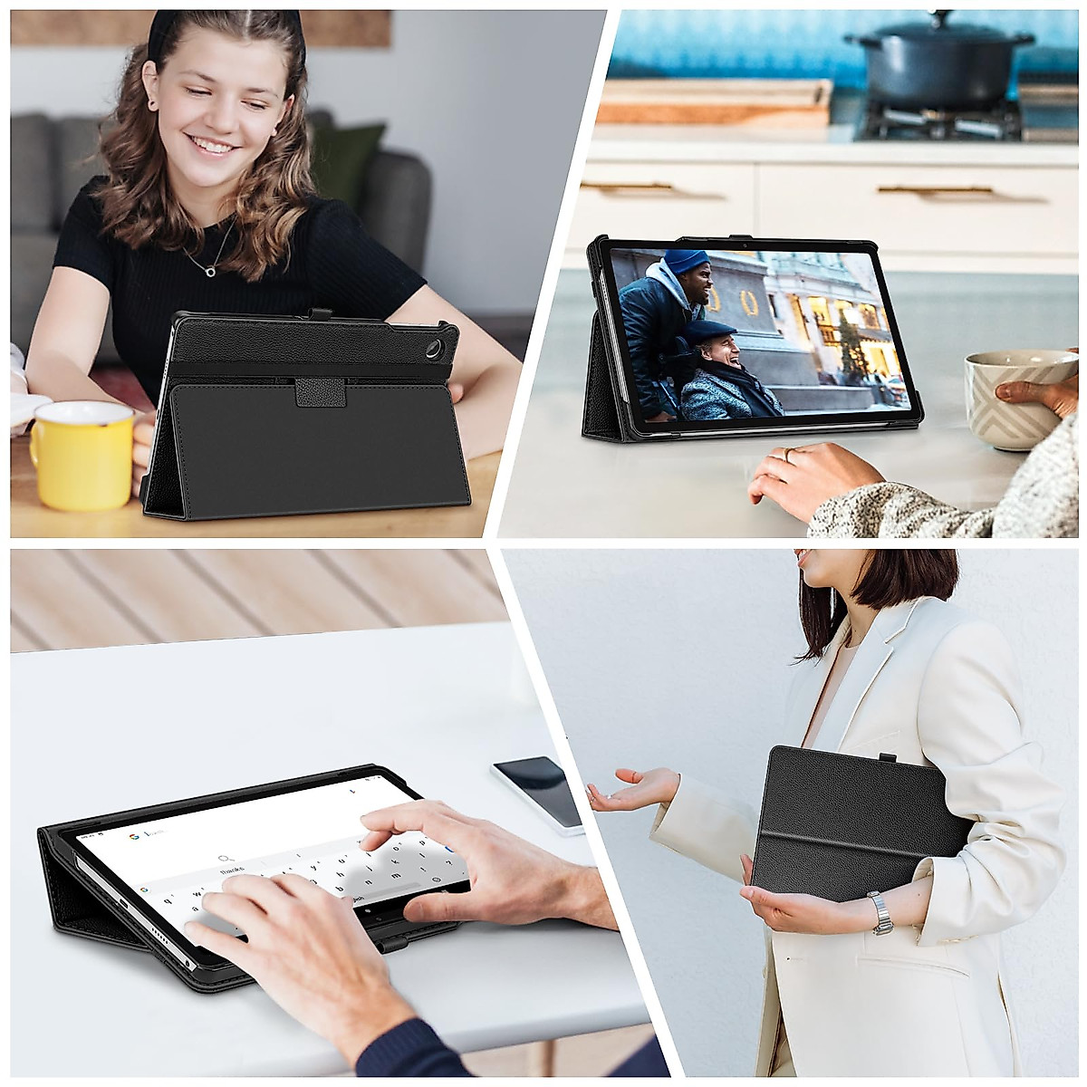 Fintie Case for Onn 11 Tablet Pro (2023 Model) - Premium Vegan Leather Folio Protective Stand Cover, Auto Wake/Sleep Stand Folio Cove for ONN Pro 11 inch Android Tablet 100110027, Black