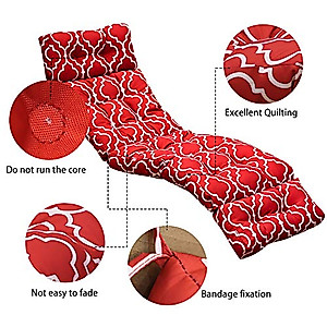 Aoodor 72“ x 22” x 6" Patio Furniture Chaise Lounger Recliner Cushion Fabric Slipcover Foam - Flower Pattern