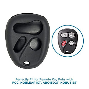 Keyless2Go Replacement for New Silicone Cover Protective Case for Select GM 4 Button Remotes - Black
