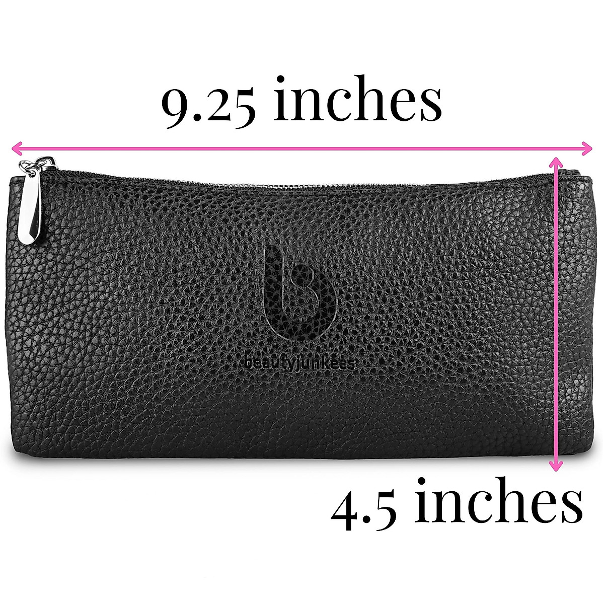 Beauty Junkees Makeup Brush Case Cosmetic Bag Black Make Up Brush Holder Pouch or Cosmetic Storage Organizer for Purse or Travel, Large Enough to Carry All Size Brushes, Cruelty Free