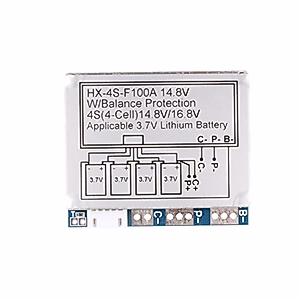 NOYITO 100A 4S 3.7V Lithium Battery Protection Board 14.8V with Balance Over-Current Over-Charge Over-Discharge Protection
