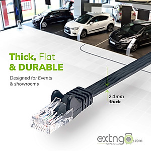 EXTNGO Retractable Network Cable Extender, 33 Ft (10 Meter) CAT 6 Ethernet Cable Flat-Portable 1Gbps Data Speed-Swiftly Setup Temp Networks-Cascadable Male-Female RJ45 Connector-UTP Cable Reel