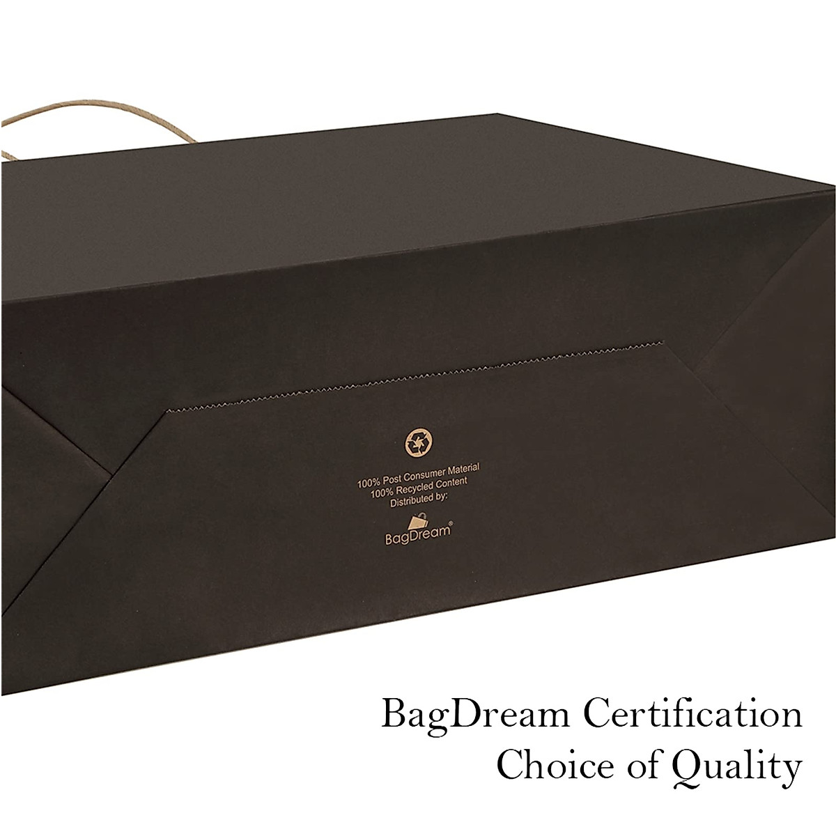 BagDream 25Pcs 16x6x12 Inches Kraft Paper Bags with Handles Bulk Gift Bags Shopping Bags for Grocery, Merchandise, Party, 100% Recyclable Large Black Paper Bags
