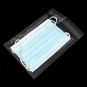 UUYYEO 100 Pcs Clear Plastic Cello Bags - Sealable, Transparent, Resealable, Self-Sealing, 5 x 7in