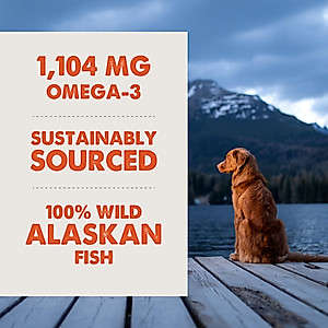 Grizzly Wild Alaskan Salmon Oil Dog Food Supplement Omega 3 Fatty Acids, 8 oz