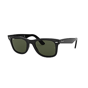 Ray-Ban RB2140 Original Wayfarer Sunglasses, Black/Green, 50 mm