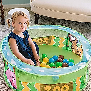 Sunny Days Entertainment Zoo Adventure Ball Pit with Play Balls – Indoor Pop Up Play Tent for Toddlers and Kids | Colorful Balls Included | Amazon Exclusive