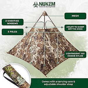 Nukem Grab & Go Hunting Ground Blind - TrueTimber Strata - Lightweight Stake-Free Pop Up Turkey & Deer Blind (Regular)