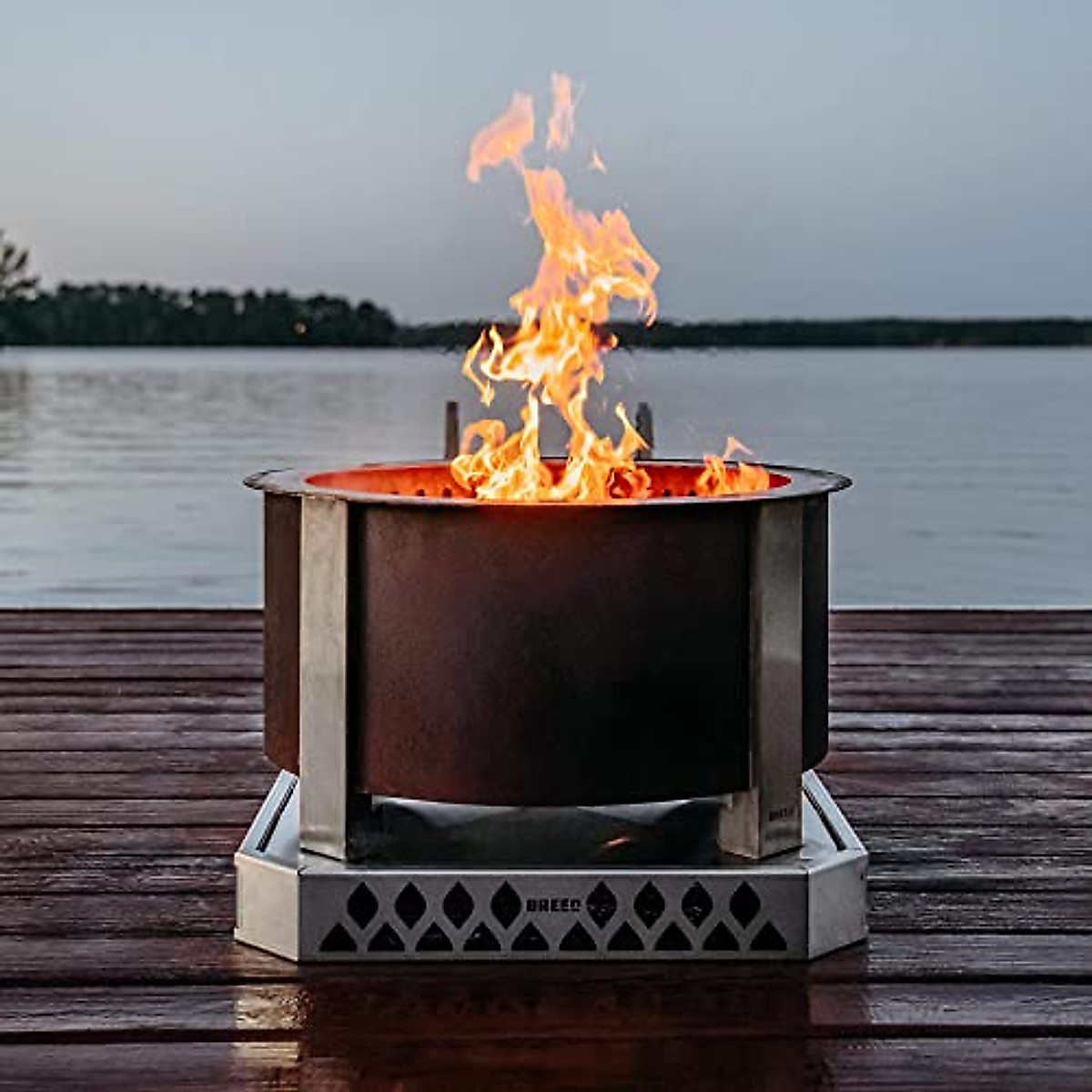 Breeo Base X24 (25.6 Inch) | Fire Pit Deck Protector | Stainless Steel | USA Made