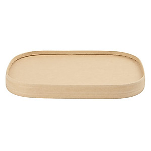 Restaurantware LIDS ONLY: Bio Tek Lids For To Go Containers 100 Oval Food Container Lids - Containers Sold Separately Flat Design Kraft Paper Lids For Disposable Serving Bowls Tight Seal