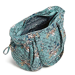 Vera Bradley Women's Cotton Glenna Satchel Purse, Sunlit Garden Sage - Recycled Cotton, One Size
