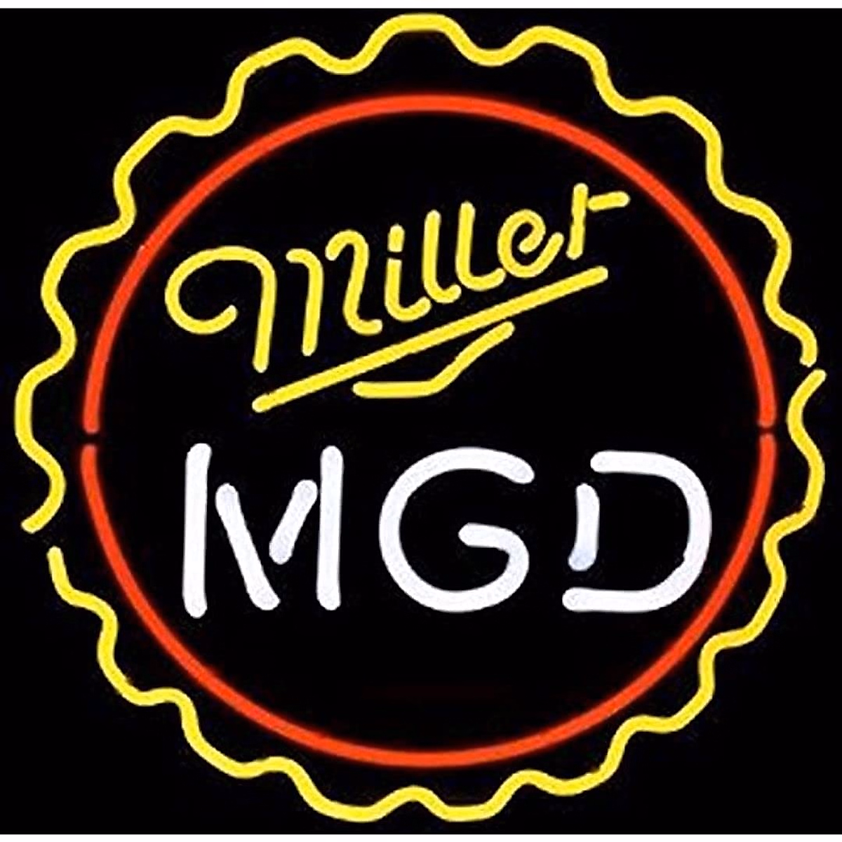 Prouten !Super Bright! New Miller MGD Sign Handcrafted Real Glass Neon Light Sign Home Beer Bar Pub Recreation Room Game Room Windows Garage Wall Sign 19x15