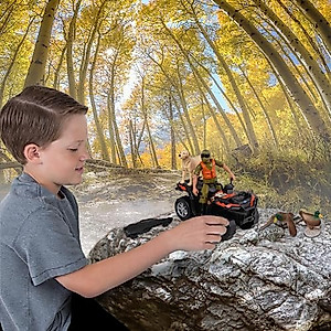 NKOK 1:18 Realtree 8 Piece Polaris Sportsman Duck Hunting Playset, Allows Children to Pretend Play and Use Their Imagination, Hunting Playset, for Ages 3 and up