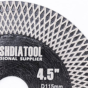 SHDIATOOL 2Pcs Porcelain Tile Diamond Saw Blades Diameter 4.5 Inches x 7/8 inch for Dry/Wet Cutting Grinding Ceramic Marble Artificial Stone