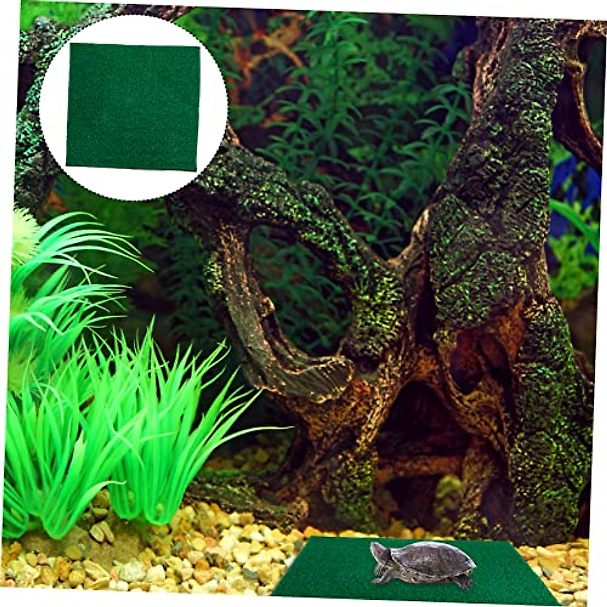 EXQUIMEUBLE Turtle Terrace Mat Garden Turf Decorations Turtle Basking Platform Turf Yard Turf Artificial Grass Turf Simulation Grass Garden Turf Carpet Lawn Turf Fish Tank Turtle Tank Resin