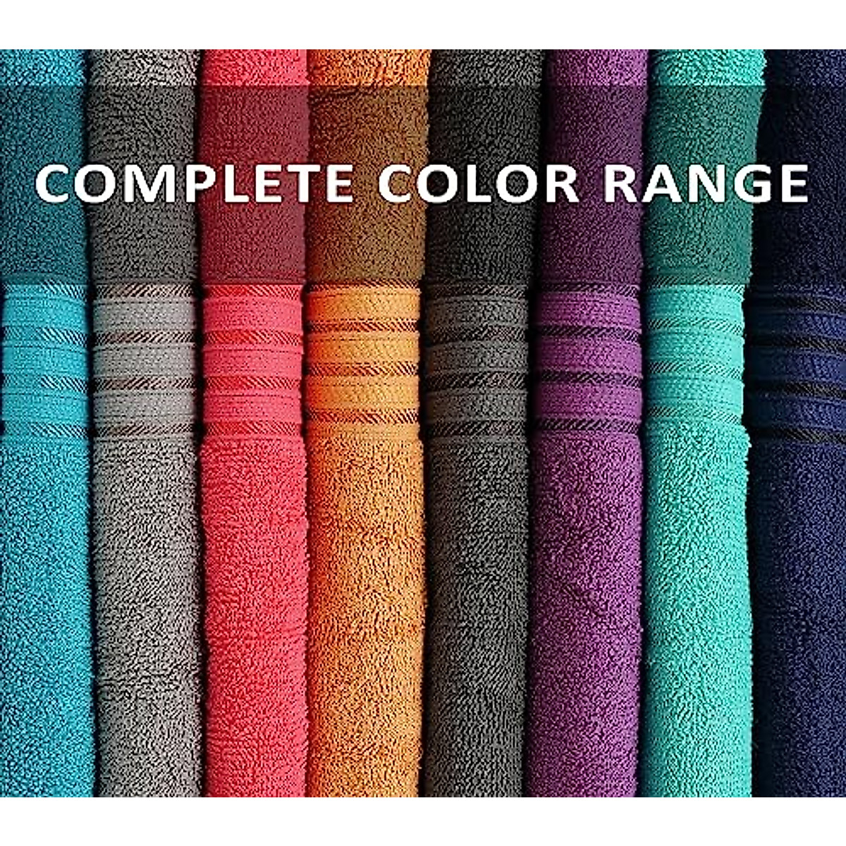 ZUPERIA Classic Bath Towels - 8 Pack - 27" x 54" - Ultra Soft 100% Cotton Large Bathroom Towels, Highly Absorbent Towel for Bathroom, Ideal for Pool, Home, Gym, Spa, Hotel (Assorted)