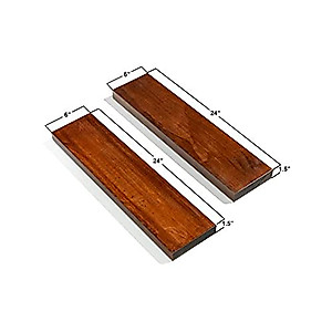 Mark One Home Goods Premium Floating Wood Shelf - Floating Wall Shelves, Hardware and Fasteners Included (2-Tier, 6 Inch Walnut)