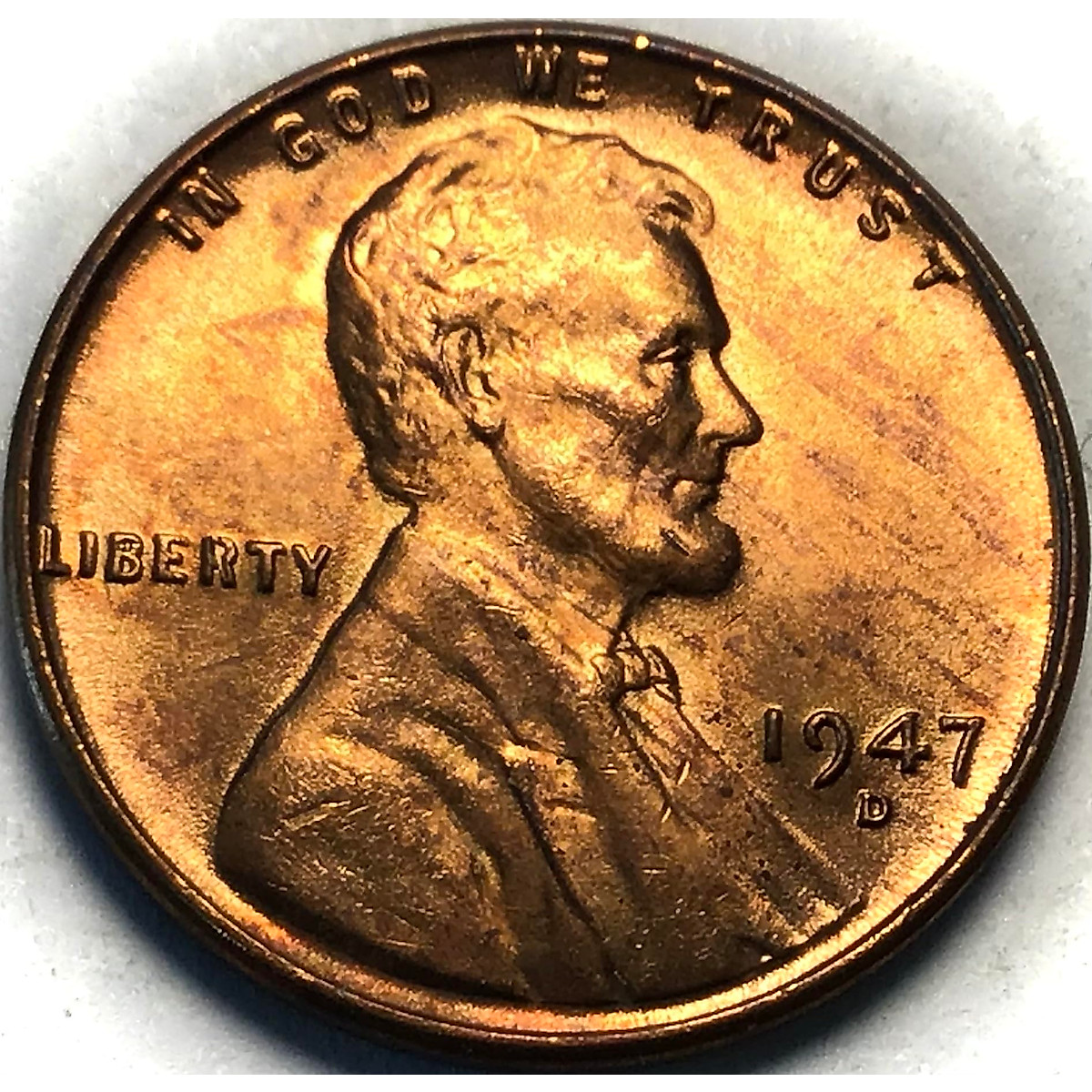 1947 D Lincoln Wheat Cent BU MS RED Penny Seller Mint State