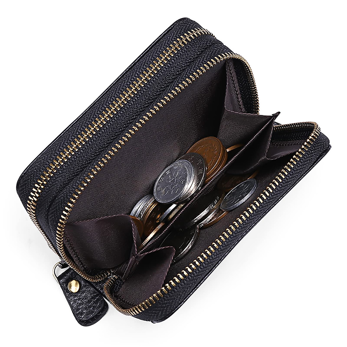 GOIACII Small Genuine Leather Wallet for Women, RFID Blocking Credit Card Holder Wallet