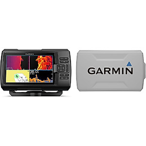 Garmin Striker Vivid 7sv Bundle with Transducer and Protective Cover, 7-inch Color Fishfinder, Vivid Scanning Sonar Color Palettes 010-02553-00