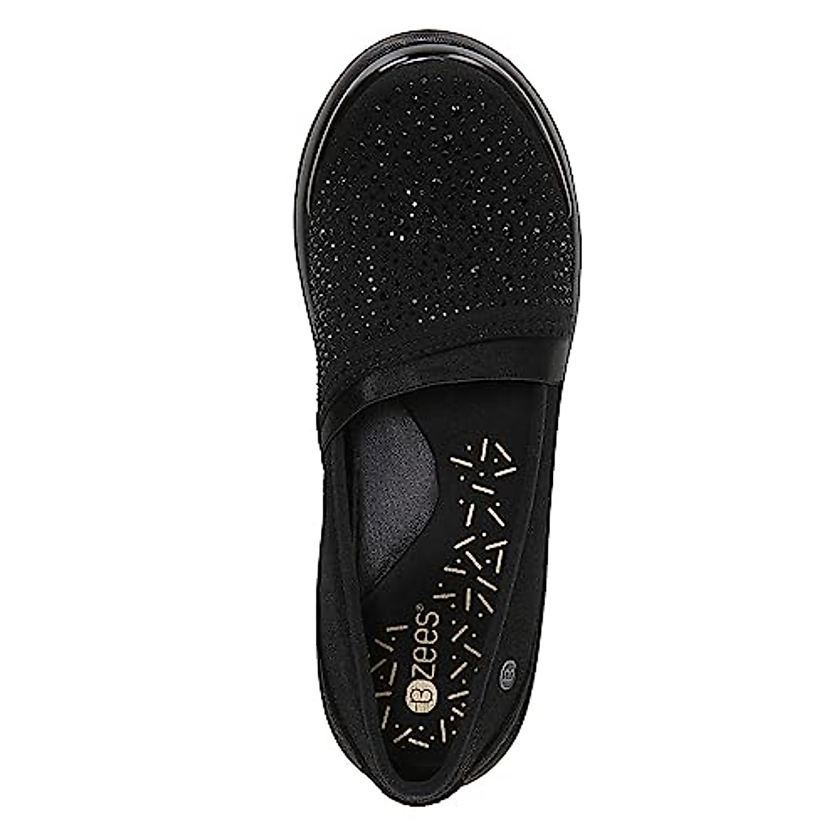 BZees Womens Red-hot Slip-ons Loafer, Black, 10 US