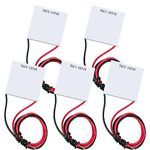 5PCS TEC1-12715 12V 15A 68-140℉40MMX40MM Heatsink Thermoelectric Cooler Cooling Peltier Plate Module Suitable for Large Refrigeration Equipment Such As Refrigeration Boxes and Refrigeration Cabinets