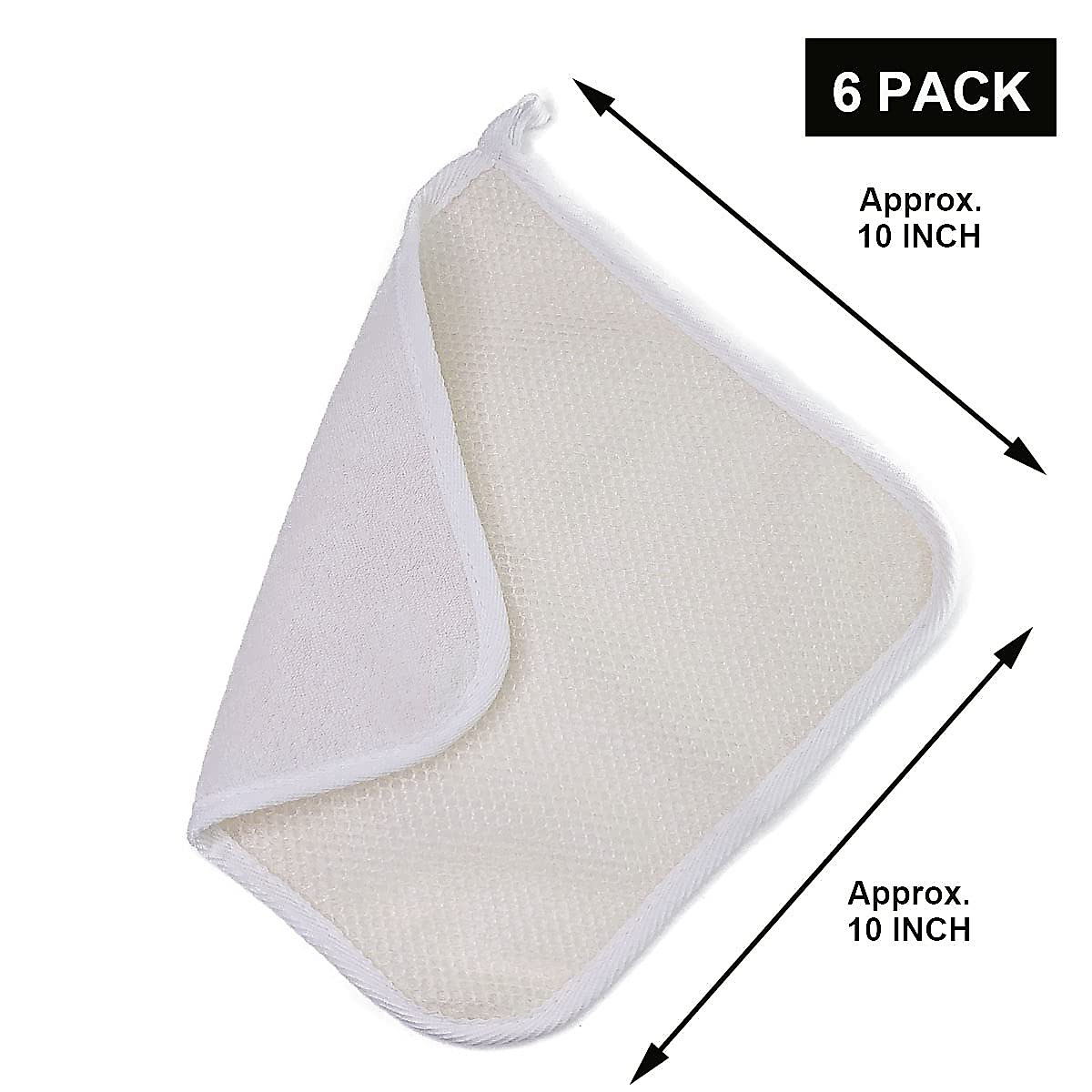 PPHAO BASIC - Soft Weave Washcloth for Face - Face Washcloths - Exfoliating Washcloths for Dead Skin - Exfoliating Towel Pack - Bulk - Washcloths Scrubber for Body and Face - Towel - 6 Pack