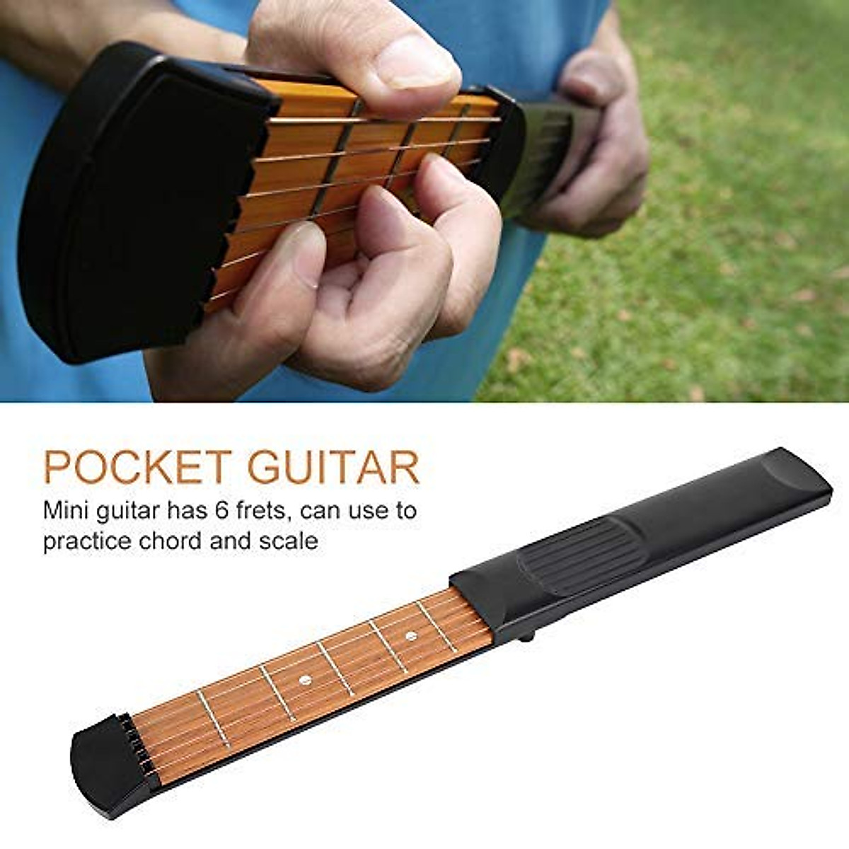 Portable Mini 6 Fret Pocket Acoustic Guitar Practice Tool Gadget Chord Trainer