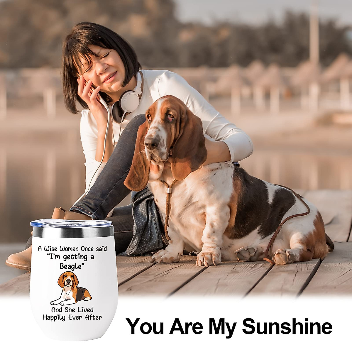 Rudicaxi Beagle Gifts,12OZ Beagle Wine Tumbler, Beagle Gifts for Women, Dog Mom Birthday Gifts For Pup Owner Who Loves Basset Hound, Gifts for Dog Lovers Funny Mother's Day Christmas