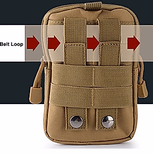 Multi-Purpose EDC Vape Pouch Bag, Vape Case,Tactical Bag Pouch, Military Nylon Utility Tactical Waist Pack Camping Hiking Pouch (Khaki)