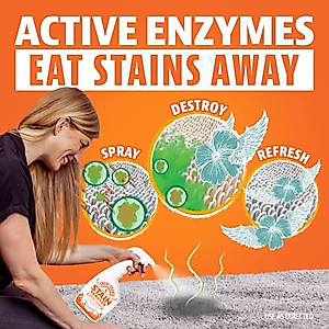 ANGRY ORANGE Cat Urine Odor Eliminator & Stain Remover - Stain Cleaner for Pets, Cat-friendly Fresh Scent Urine Deodorizing Spray and Enzyme Cleaner for Home Use